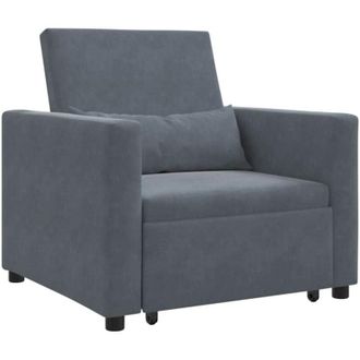 vidaXL Vidaxl - Canap&eacute; Lit Simple Gris fonc&eacute; 90 x 165 x 87 cm Velours