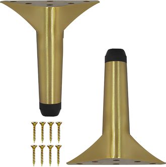 Generic Metallf&uuml;&szlig;e F&uuml;r Schr&auml;nke, 2 Dreieckige M&ouml;belf&uuml;&szlig;e Aus Edelstahl, Ersatzf&uuml;&szlig;e F&uuml;r Sofas, Betten Und Couchtische, Inklusive Befestigungsschrauben(Gold,10cm