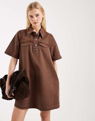 Tommy Jeans A-Linien-Minikleid in Braun-Brown
