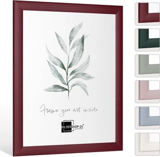 Bildershop-24 Bilderrahmen modern stabil Dalia Dunkelrot 84 X 118,8 cm (DIN A0) Rahmen für Bilder Urkunden Poster Farbe & Größe wählbar