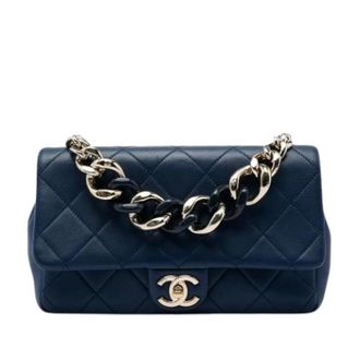 Chanel Pre-owned Quilted Lambskin Satchel - - Pre-owned - Damen - Blau - ONE SIZE