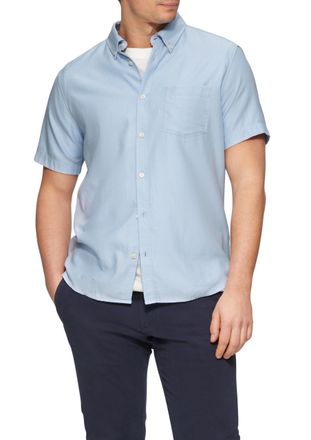 s.Oliver Regular Fit: Kurzarm-Hemd aus Lyocellmix mit Button-Down-Kragen
