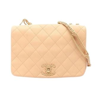 Chanel Pre-owned Matelass&eacute; Lammleder Umh&auml;ngetasche - - Pre-owned - Damen - Beige - ONE SIZE
