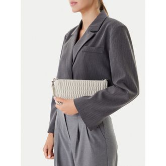 Calvin Klein Jeans Handtasche Calvin Klein Jeans Rouched Zip Top Bag LV04K3090G &Eacute;cru