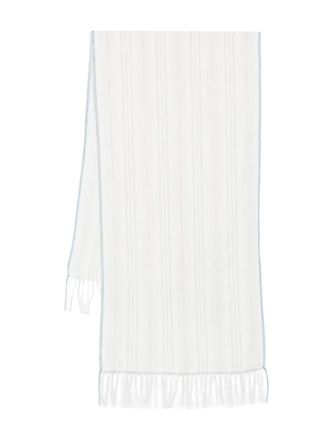 Eleventy écharpe à rayures - Blanc