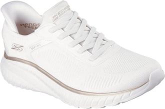 Skechers Femme Bobs Squad Chaos Current Muse Basket, White/Gold Textile, 36 EU