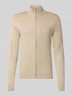 Mc Neal Slim Fit Strickjacke aus Viskose-Mix mit Stehkragen