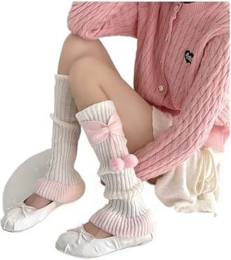 Generico Jambi&egrave;res tricot&eacute;es avec d&eacute;tail darc, v&ecirc;tements de printemps, Blanc, Taille Unique