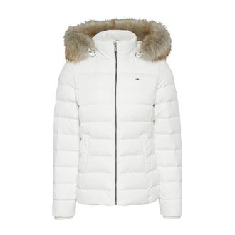 Tommy Jeans Wei&szlig;e Fashion Logo Parka mit Kapuze - - Jackets - Damen - Wei&szlig; - L