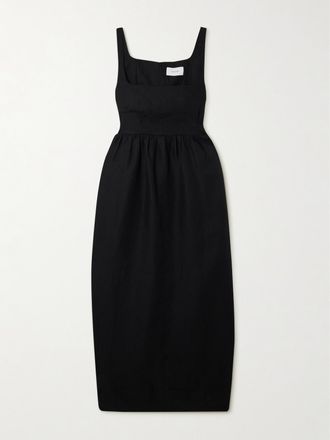 Bondi Born + Net Sustain Delphi Midikleid Aus Bioleinen - Schwarz