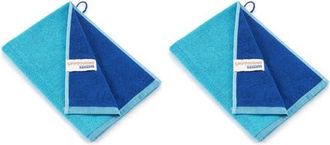 Bassetti New Shades G&auml;ste-Handtuch aus 100% Baumwolle in der Farbe T&uuml;rkis T1, Ma&szlig;e: 40x60 cm - 9328126 (Packung mit 2)