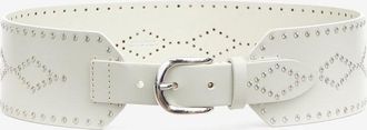 Isabel Marant Ceinture Lucie En Cuir - Femme - &Eacute;cru-argent&eacute; - Taille75 - Isabel Marant