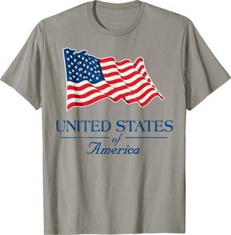 Trendy Apparel United States of America Flag Waving In Wind T-Shirt