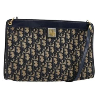 Dior Sac bandouli&egrave;re Pre-owned Trotter en toile - Femme - Pre-owned - Bleu - Taille: ONE Size