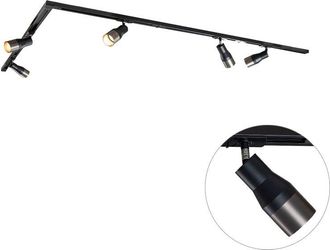 QAZQA Modernes Schienensystem mit 5 Spots in Gunmetal - Iconic Kohua