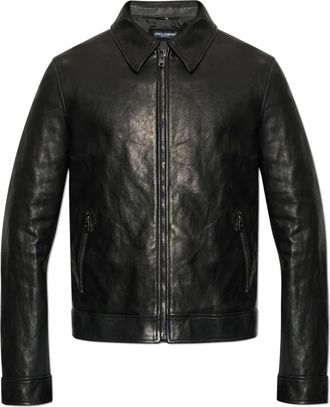 Dolce & Gabbana Homme, Vestes, Noir, Taille: M Leather Jacket