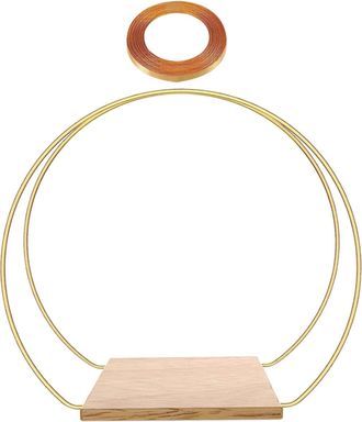 BESPORTBLE Metall blumenkranz mit Holzst&auml;nder DIY Bastelring f&uuml;r Hochzeitsdeko Stabiler Tischkranz f&uuml;r Romantische Wohn Feierdekoration Vielseitiger Metallring f