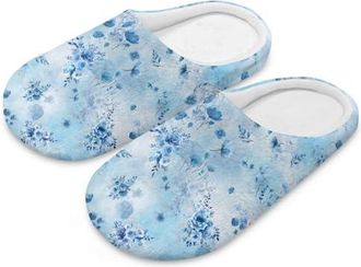 Coloranimal Chaussons de spa pour invit&eacute;s - Jetables et r&eacute;utilisables - Antid&eacute;rapants - Bout ferm&eacute;, Rose bleue aquarelle, 35.5/36.5 EU