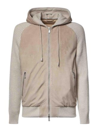 Eleventy Lederjacke - Beige