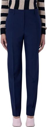 Dries Van Noten Femme, Pantalons, Bleu, Taille: 36 FR Wool Tailored Pantalons