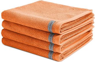 ROSS 4 teiliges Frottier-Set - Selection Bio-Baumwolle (4 X Handtuch im Set) - 540 g/m2 - Baumwolle - Frottee - saugstark - weich und flauschig - Orange