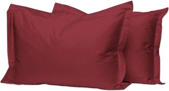 Pizuna 400 Fadenzahl Baumwolle Oxford Kissenbezug 50 X 75 Rio-Rot, 2-teilig 100% langstapelige Baumwolle weiche Mako-Satin weben luxuri&ouml;s Nur Kissenbezug mit