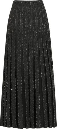 D.exterior Femme, Jupes, Noir, Taille: 40 FR Knit Maxi Skirt with Micro-Sequins