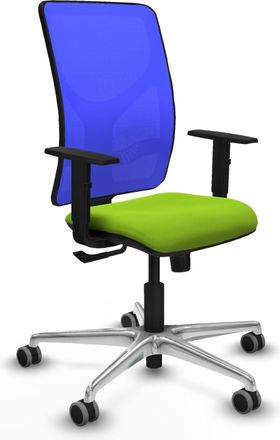 Piqueras y Crespo Ergonomischer Stuhl mit 1D-Armlehnen, h&ouml;henverstellbare Lendenwirbelst&uuml;tze, mit 3 Positionen und Schneideschaum, Blau/Pistazie