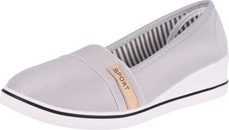 Elara Damen Ballerina Pumps mit Keilabsatz Chunkyrayan 483 Lt.Grey-40