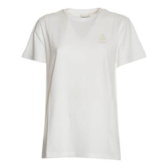 Isabel Marant Wei&szlig;e Baumwoll-T-Shirt mit Logo - - Tops - Damen - Wei&szlig; - M