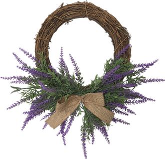 Soimiss K&uuml;nstlicher Lavendelkranz als H&auml;ngekranz f&uuml;r T&uuml;ren und W&auml;nde Simulierter Lavendel f&uuml;r Hochzeitsdekoration und Wohndekoration