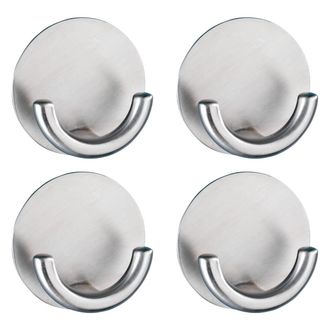 WENKO Wandhaken Rondo matt 4er Set Edelstahl 4er Set, selbstklebend Matt