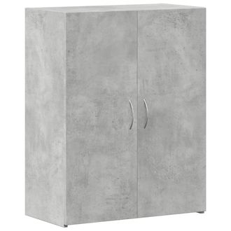 Generic B&uuml;roschrank mit 2 T&uuml;ren und 2 F&auml;chern, Mehrzweckschrank, Aktenschrank f&uuml;r Wohnzimmer, Schlafzimmer, Heimb&uuml;ro, Betongrau 60x32x77,5 cm Holzwerkstoff