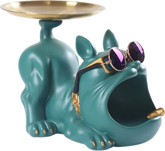 Generico Bulldog Key Bowl: Einzigartige Harzstatue Schlüsselteller, Eingangsorganizer | Charmante Aufbewahrungslösung, kompaktes Schreibtischzubehör für Wohnzi