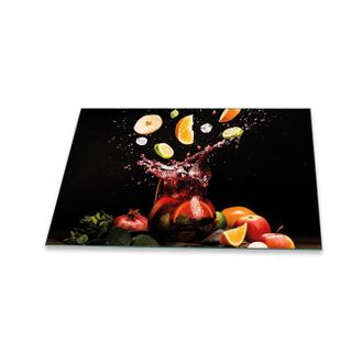 Decorwelt | Herdabdeckplatte 80x52 cm 1-Teilig Obst Bunt Ceranfeldabdeckung Universal Spritzschutz Glas Deko Elektroherd Induktion f&uuml;r Kochplatten Herdschutz Sc
