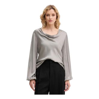 Fracomina Bluse Regular Fit Aus Satin - - Blouses & Shirts - Damen - Grau - XS