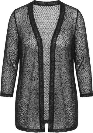 Angel Of Style Strickjacke Strickjacke Straight Fit Lochmuster-Strick offen