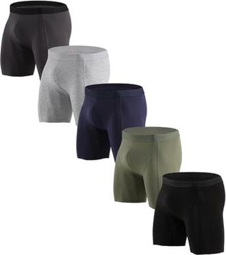 Generic Lot de 5 boxers pour homme - En coton - Couleur unie - Coupe douce et id&eacute;ale - Confortables - Respirants - Pour le quotidien, BK1., 3XL