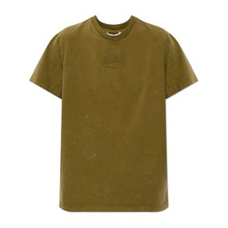 Ganni Logo T-Shirt - - Tops - Damen - Gr&uuml;n - L