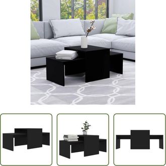 vidaXL vidaXL Beistelltisch - Couchtisch-Set Schwarz 100x48x40 cm Holzwerkstoff