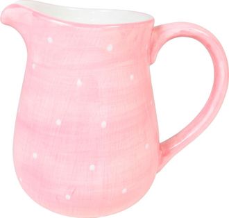 Blond Amsterdam XXL Saftkanne 2,5L in Rosa mit wei&szlig;en Punkten - Blond Amsterdam - Handbemalt - Ideal f&uuml;r Cocktails, Wasser oder als Blumenvase - Sommerliches Partyges
