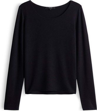 someday Langarmshirt Kirosa soft long aus flie&szlig;ender Viskose Gerader Schnitt mit Rundhalsausschnitt f&uuml;r vielseitige Layerings