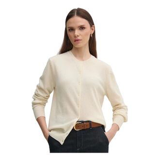 Benetton Cardigan &agrave; col rond - Femme - Pulls - Beige - Taille: 42 FR
