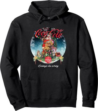Coca Cola Ware Coca Cola Santa am Weihnachtsbaum Pullover Hoodie