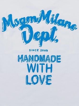 Msgm Logo-Print Cotton T-Shirt - White