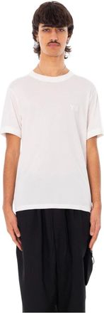 Yohji Yamamoto Homme, Tops, Blanc, Taille: XL Tonal Logo Slim Tee