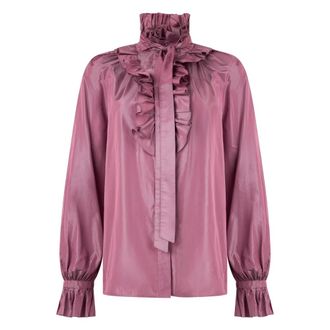Alberta Ferretti Femme, Blouses et Chemises, Violet, Taille: 38 FR Chemise lilas &agrave; manches longues