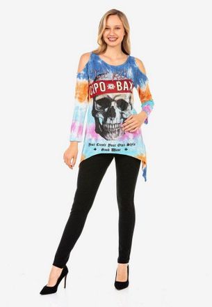 Cipo & Baxx T-Shirt LONG SLEEVE T-SHIRT zus&auml;tzlich mit kleinen, glitzernden Steinchen besetzt