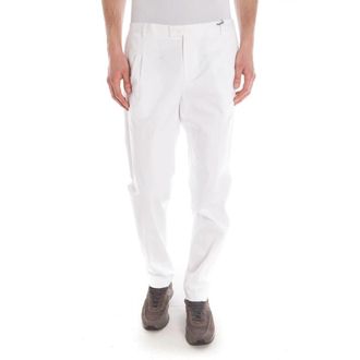 Daniele Alessandrini Wei&szlig;e Plissierte Hose Pozzetto Pences - - Trousers - Herren - Wei&szlig; - 2XL