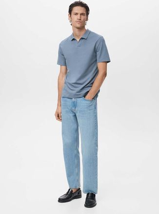 Mango Polo coton piqu&eacute; bleu indigo - Homme - XXL - MANGO MAN